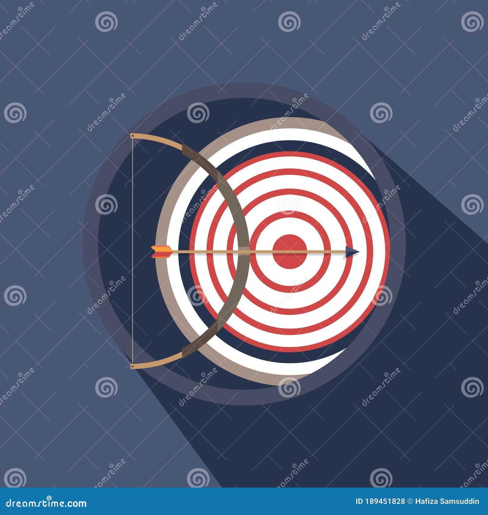 Bow, Arrow and Target. Vector Illustration Decorative Design Stock ...