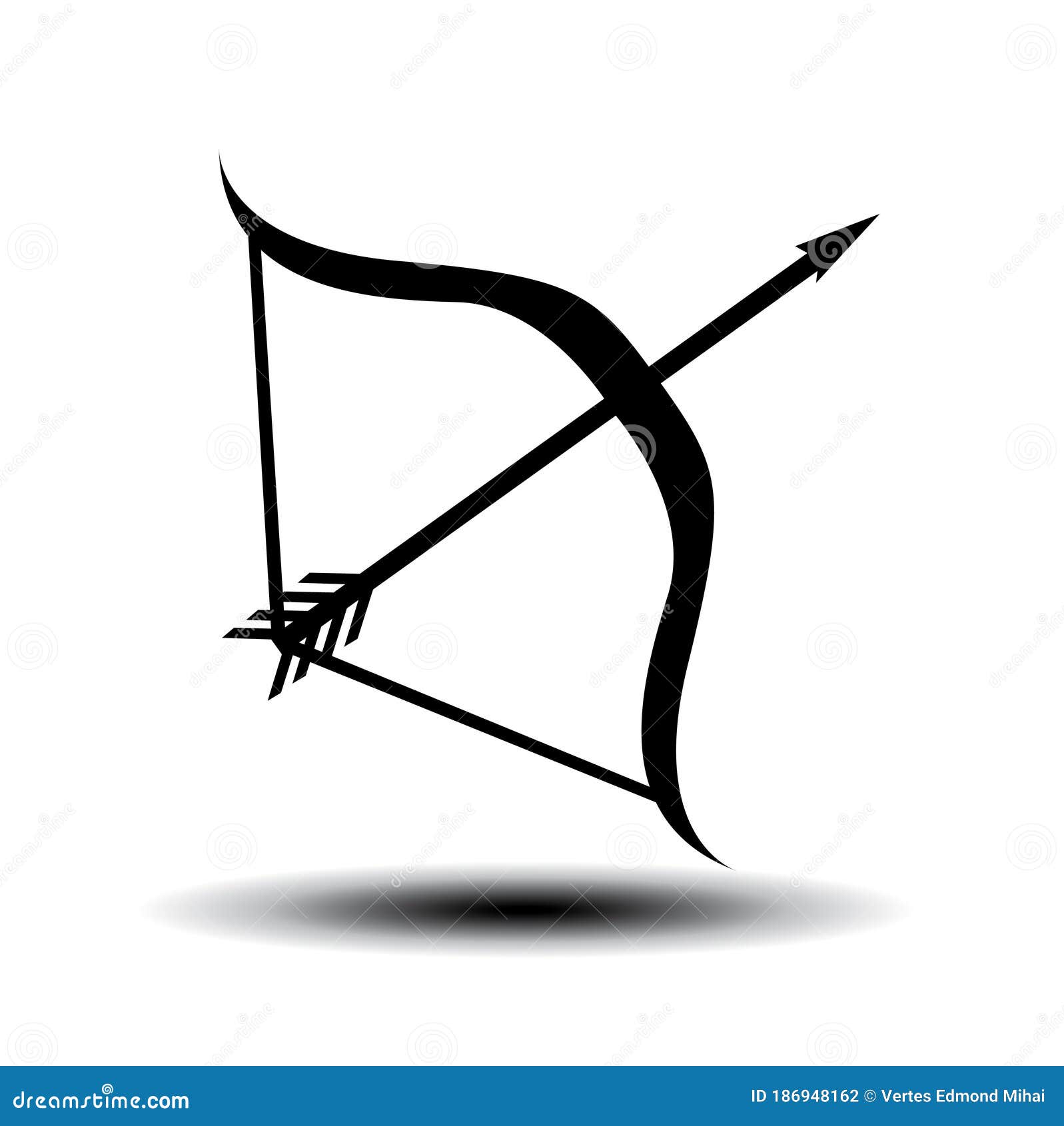 Bow and arrow vector stock vector. Illustration of black - 186948162