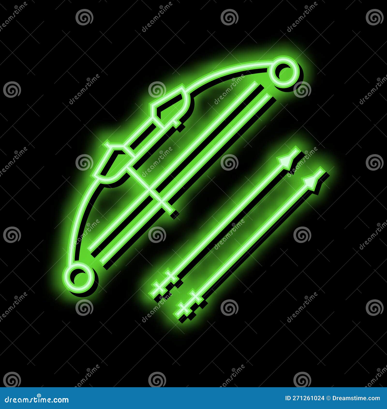 Bow and Arrows Neon Glow Icon Illustration Stock Vector - Illustration ...