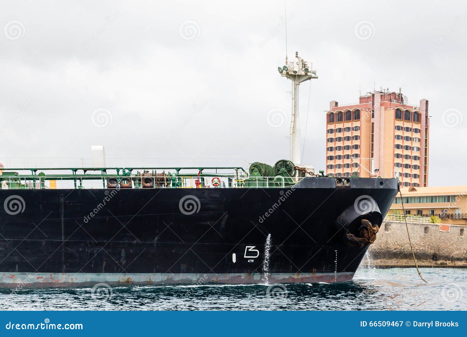 Bow of Black Tanker stock image. Image of boat, industry - 66509467