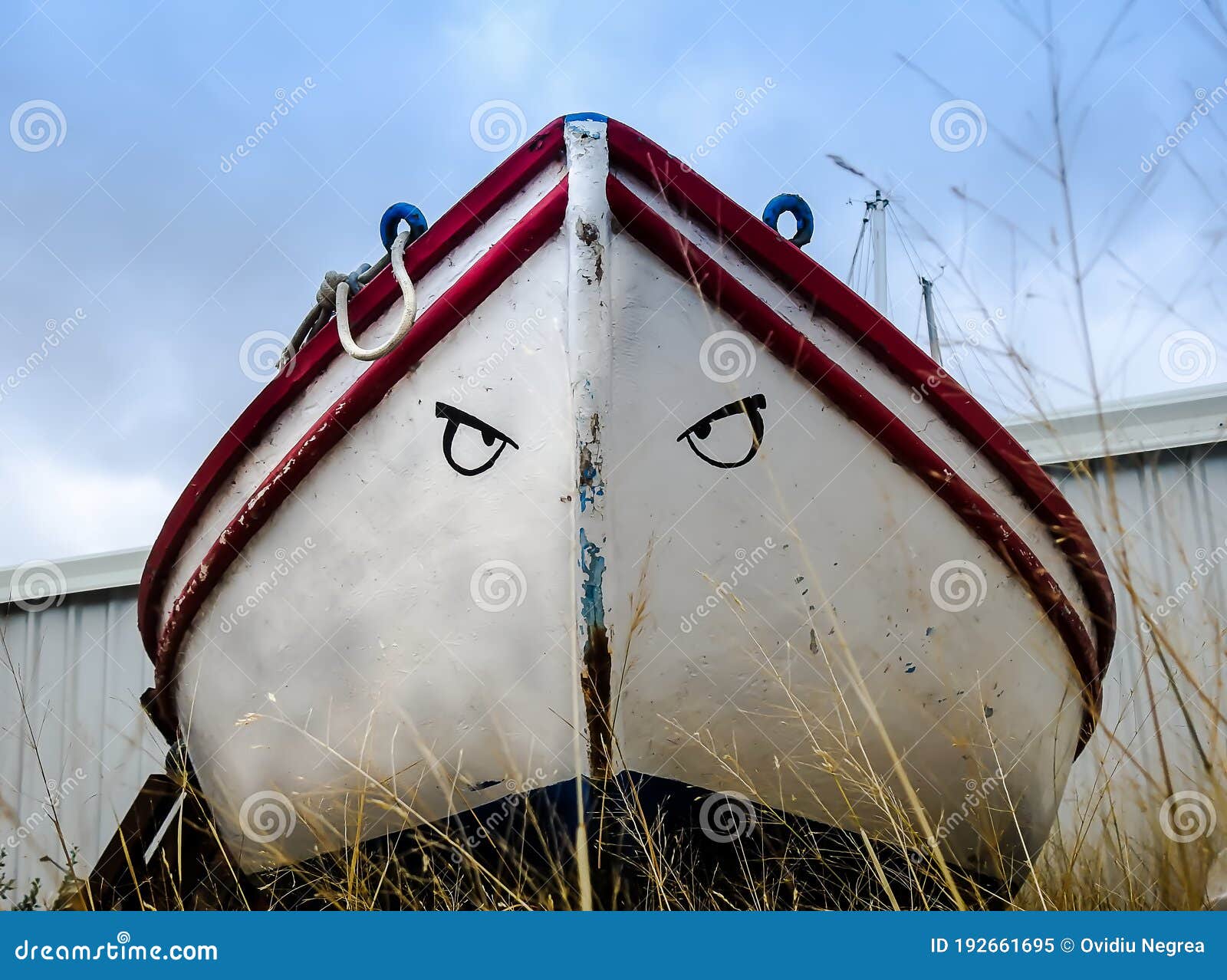 Bow of a Boat with Angry Eyes Stock Image - Image of eyes, angry: 192661695