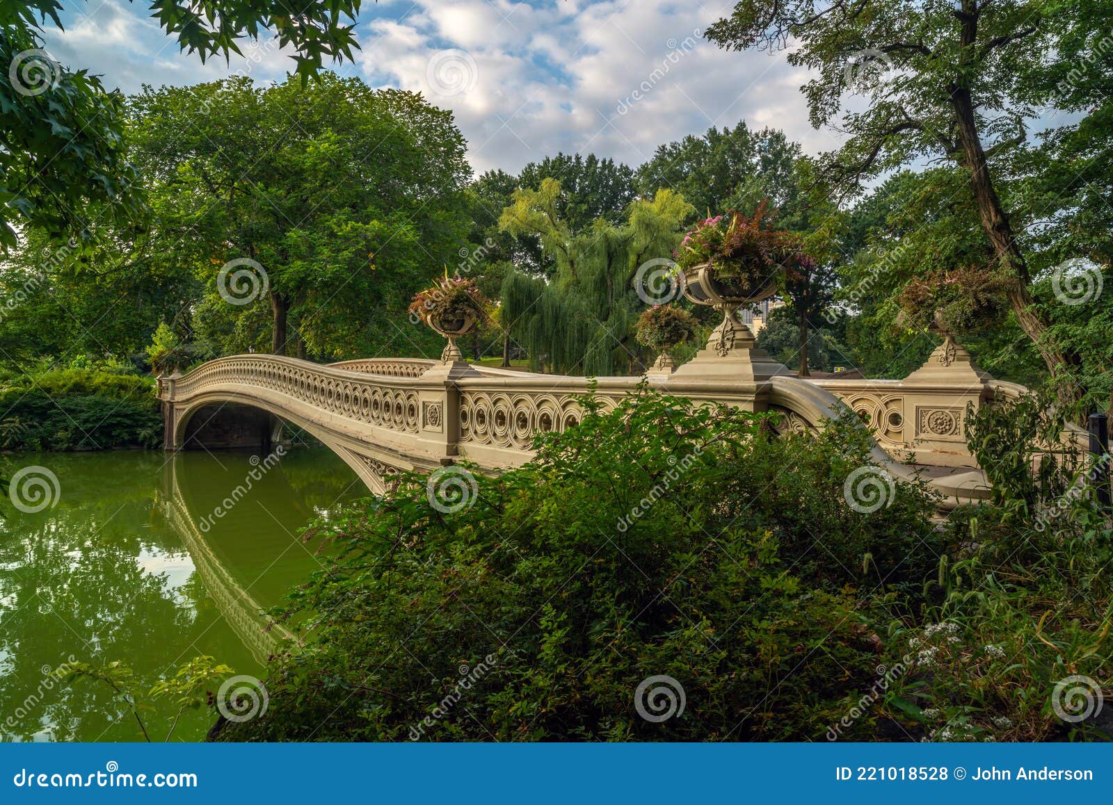 Bow bridge in late spring stock photo. Image of spring - 221018528
