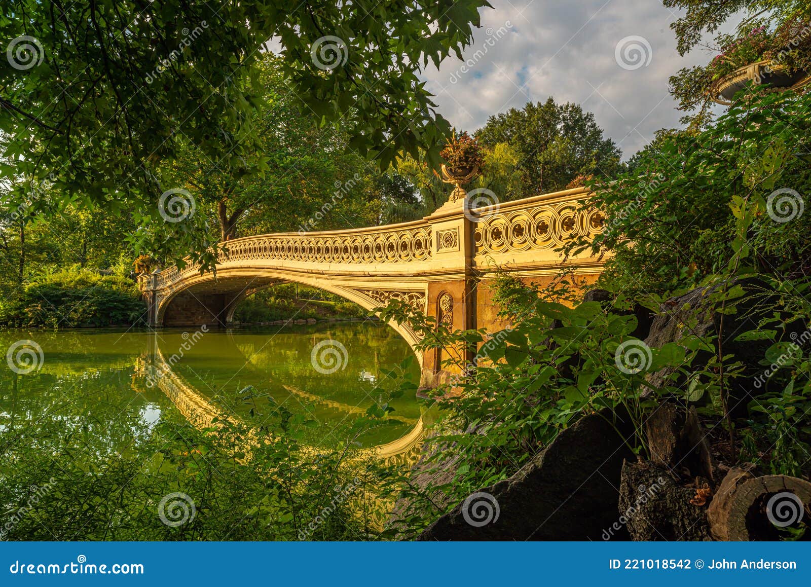 Bow bridge in late spring stock photo. Image of spring - 221018542