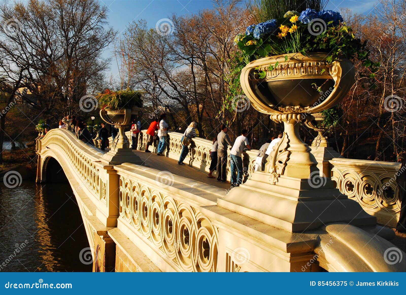 Bow Bridge in Spring, Central Park Editorial Image - Image of cross ...