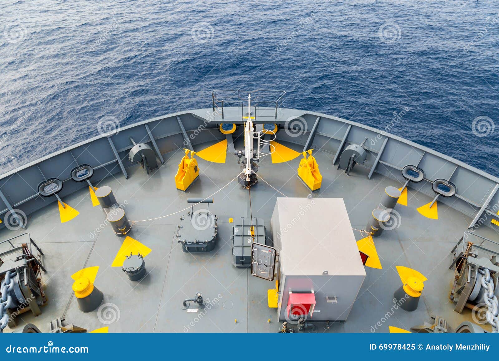 Bow of the cargo ship. stock image. Image of calm, deck - 69978425