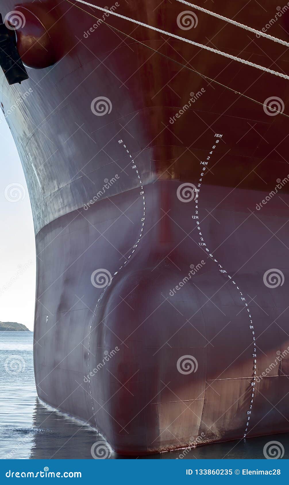 Bow of Commercial Cargo Ship. Stock Image - Image of nautical, anchor ...