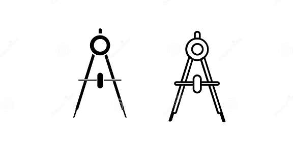 Drawing Compass Icon Line, Drawing of Spring Bow Compass for Drawing ...