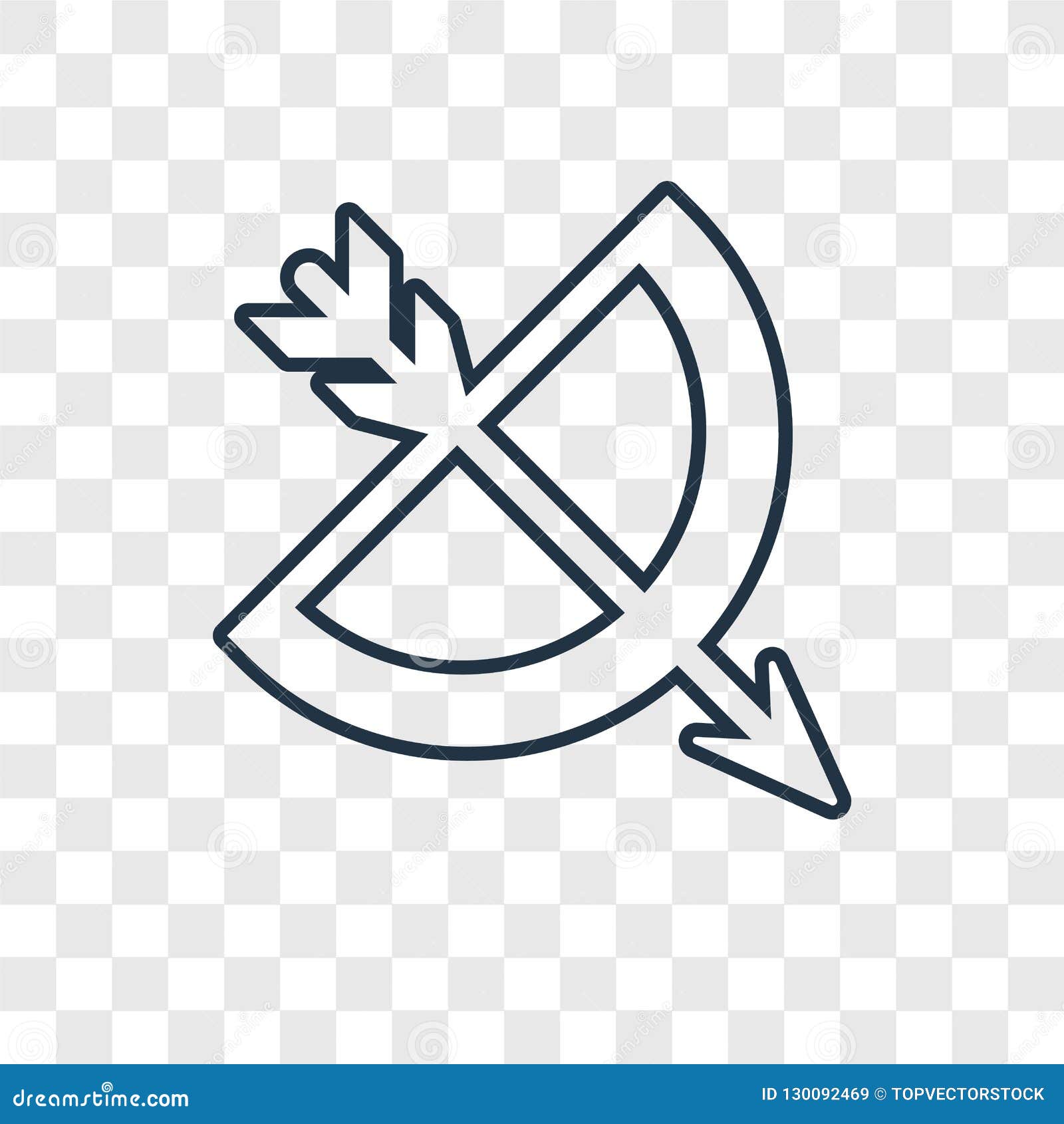 Bow Concept Vector Linear Icon Isolated on Transparent Background, Bow ...
