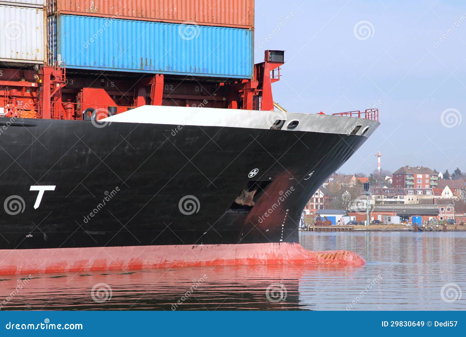 Bow of a container ship stock image. Image of nautical - 29830649