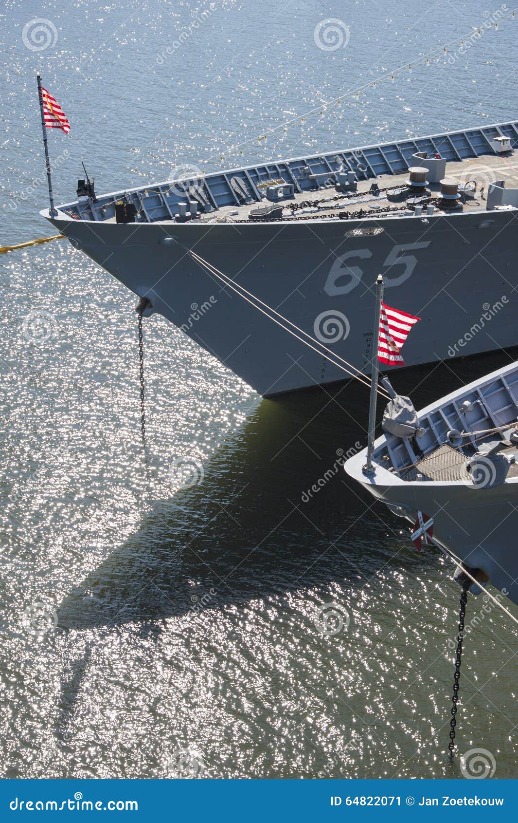 Bow of a docked US warship stock image. Image of transportation - 64822071