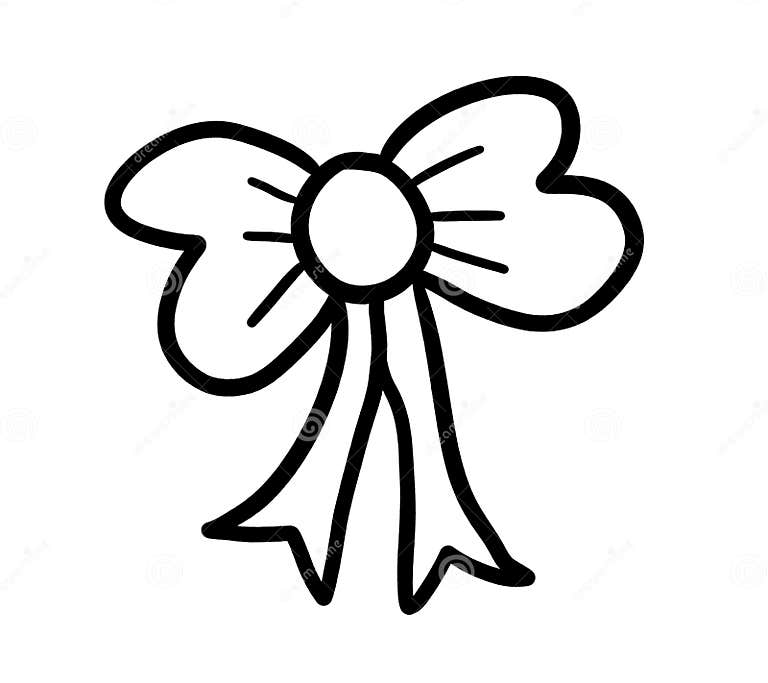 A Simple Little Bow Doodle stock illustration. Illustration of icon ...