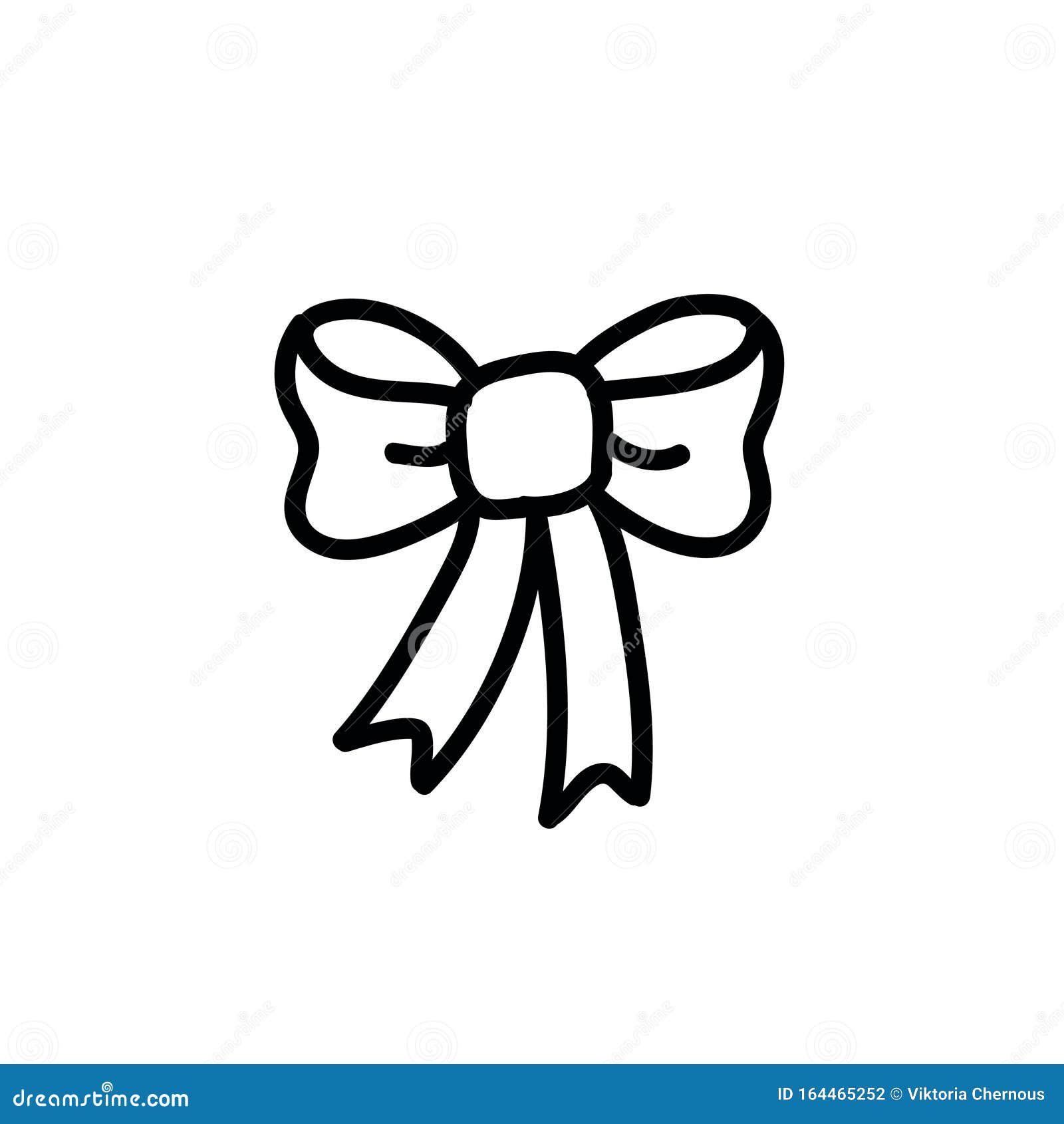 Bow Doodle Icon, Vector Illustration Stock Illustration - Illustration ...