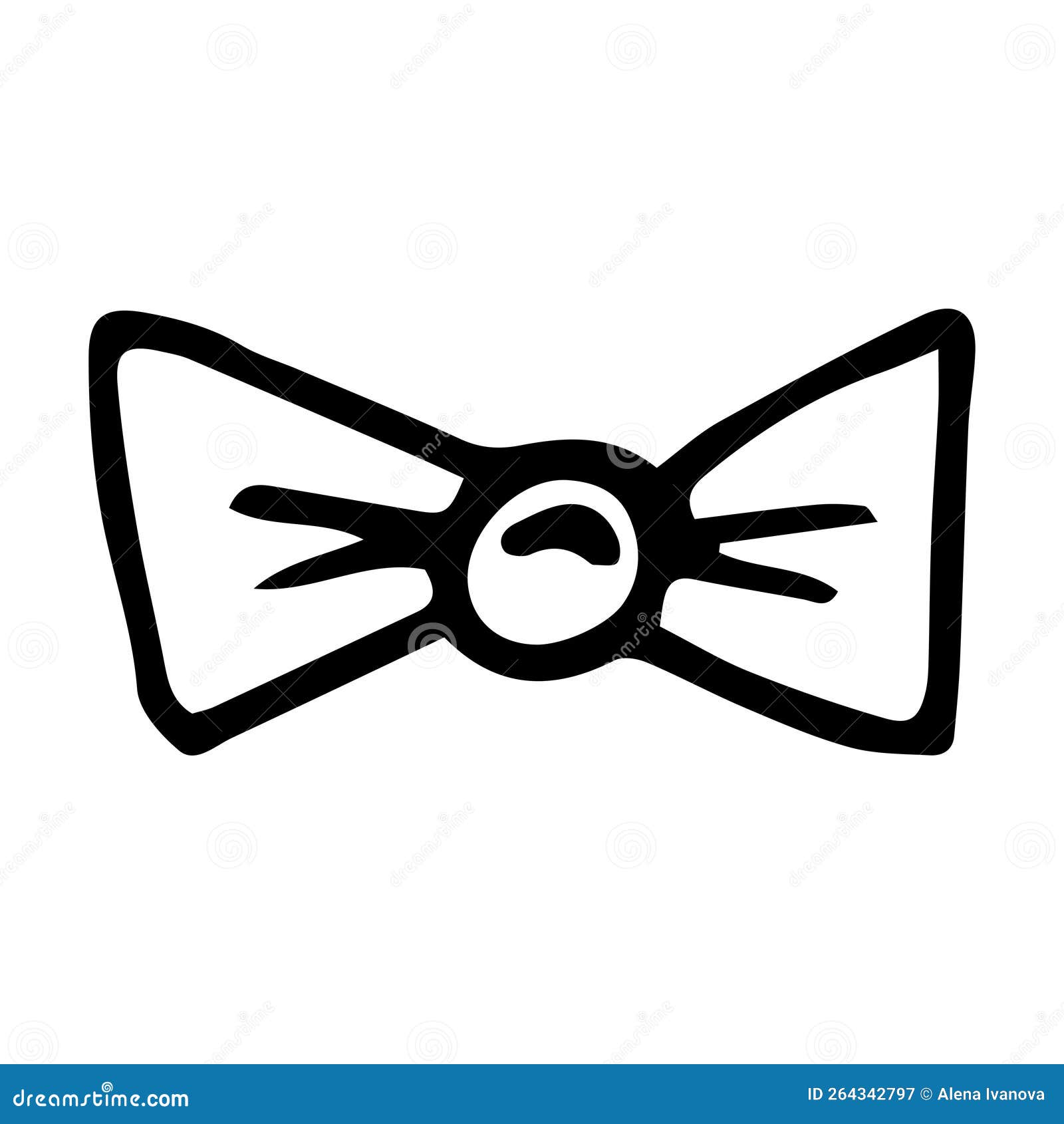 Bow Doodle Style Vector Illustration Isolated on White Background Stock ...
