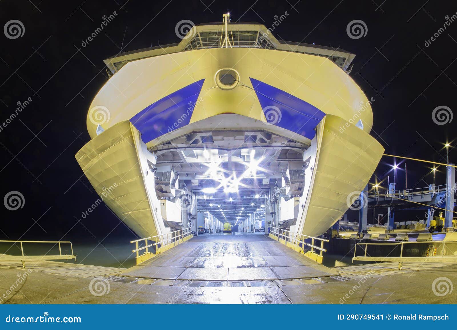 The Bow Gate of a Car Ferry is Open Stock Image - Image of ocean ...