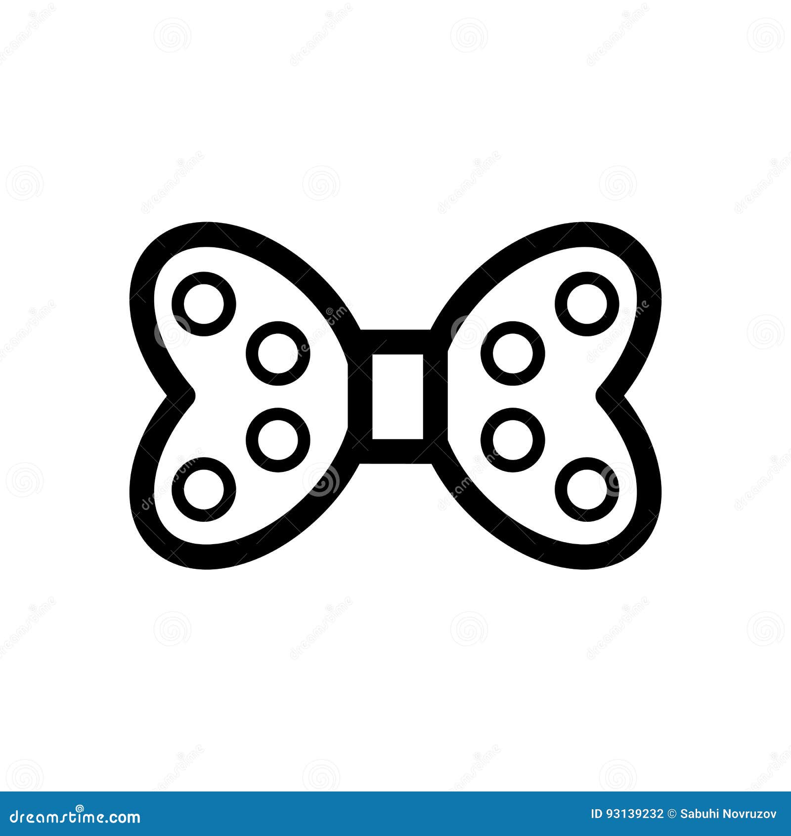 The Bow Dotted Vector Icon. Black and White Bow Illustration. Outline ...