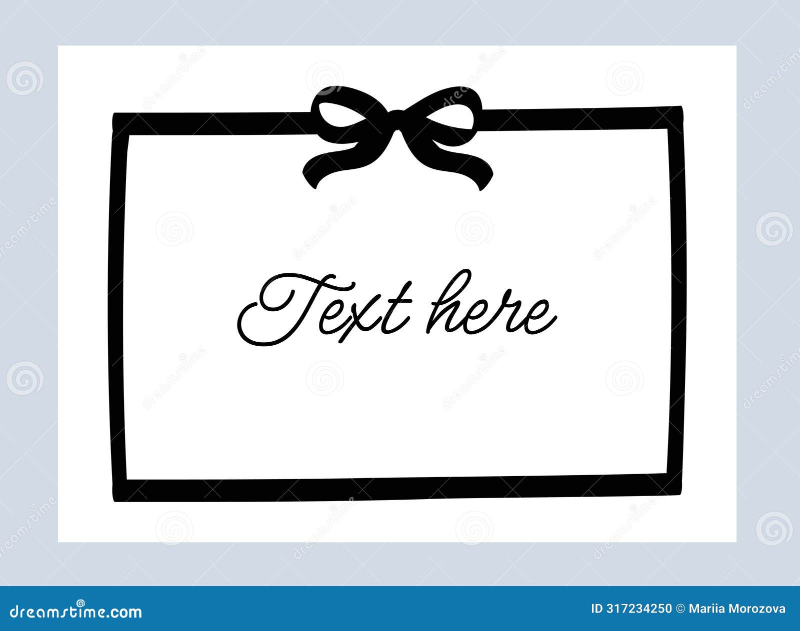 Bow Frame Template with Space for Text. Black Frame with Bow Isolated ...