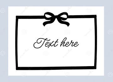 Bow Frame Template with Space for Text. Black Frame with Bow Isolated ...