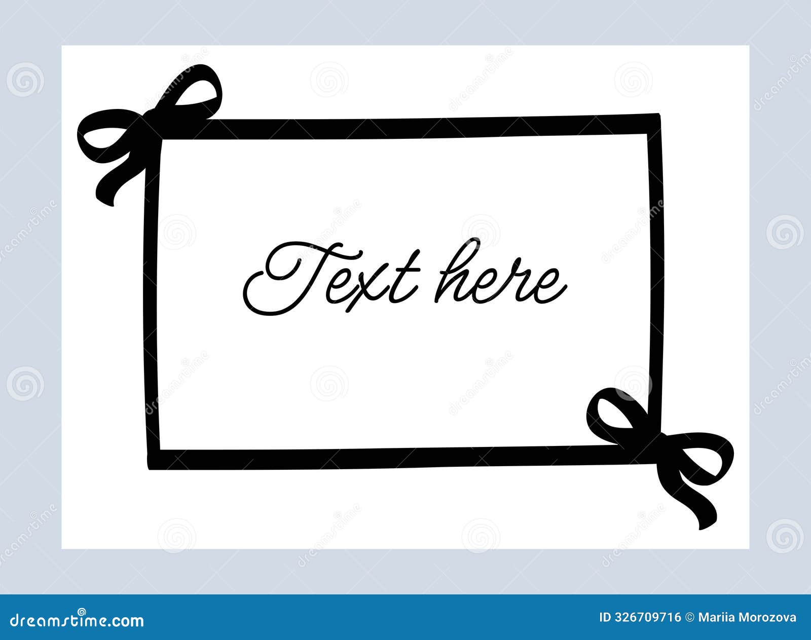Bow Frame Template with Space for Text. Black Frame with Bow Isolated ...