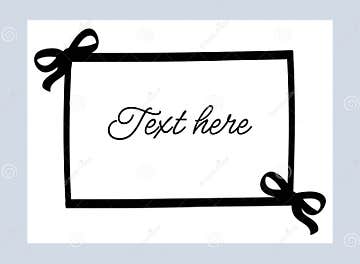 Bow Frame Template with Space for Text. Black Frame with Bow Isolated ...