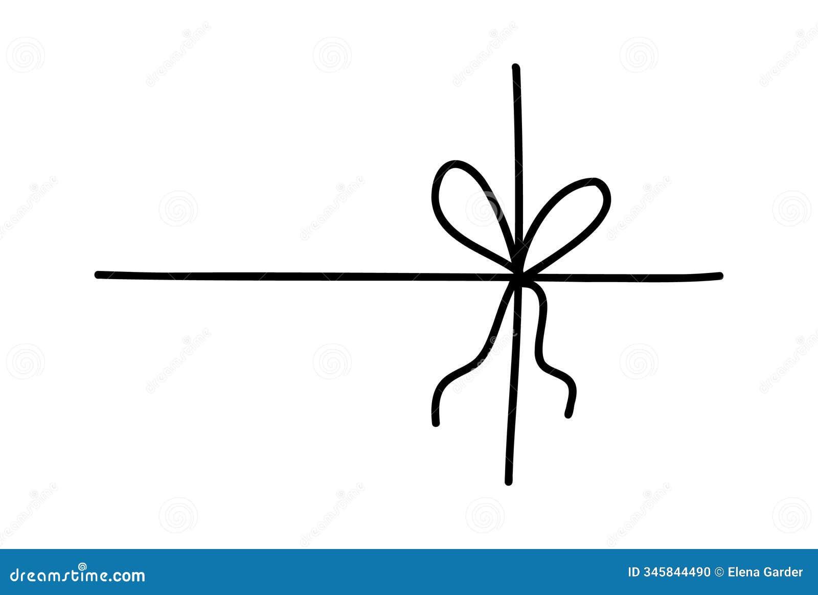 Bow Gift Ribbon Line Simple Element Set. Hand Drawn Doodle Stroke ...