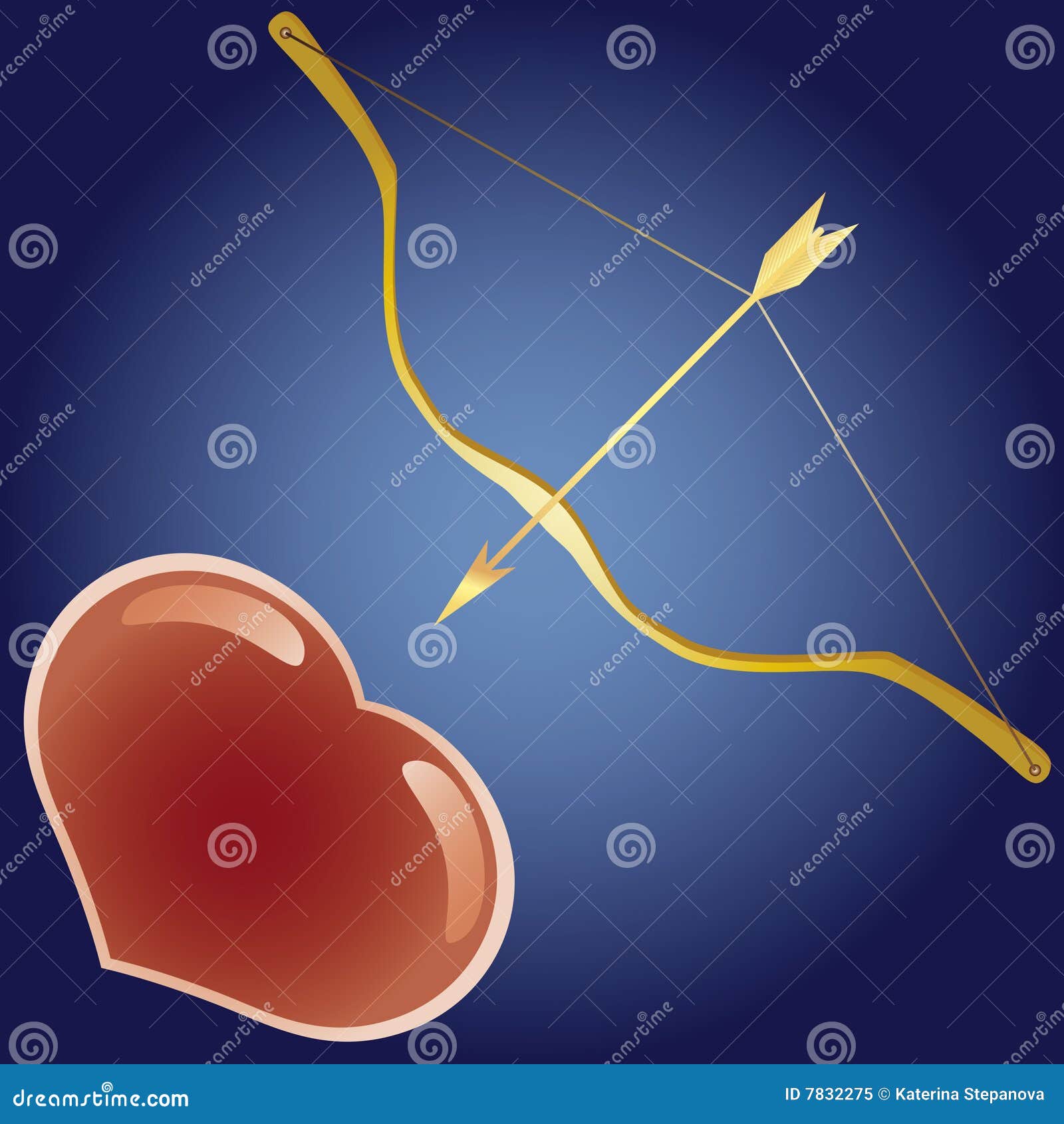 Bow and heart stock vector. Illustration of amorous, pink - 7832275