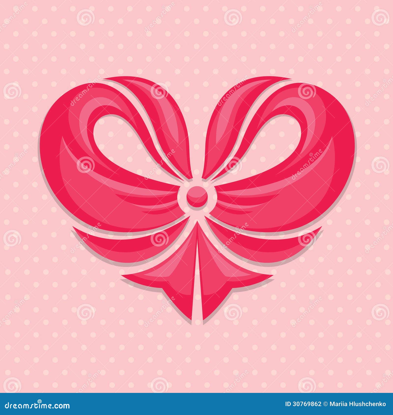 Bow-heart stock vector. Illustration of lovely, symbol - 30769862
