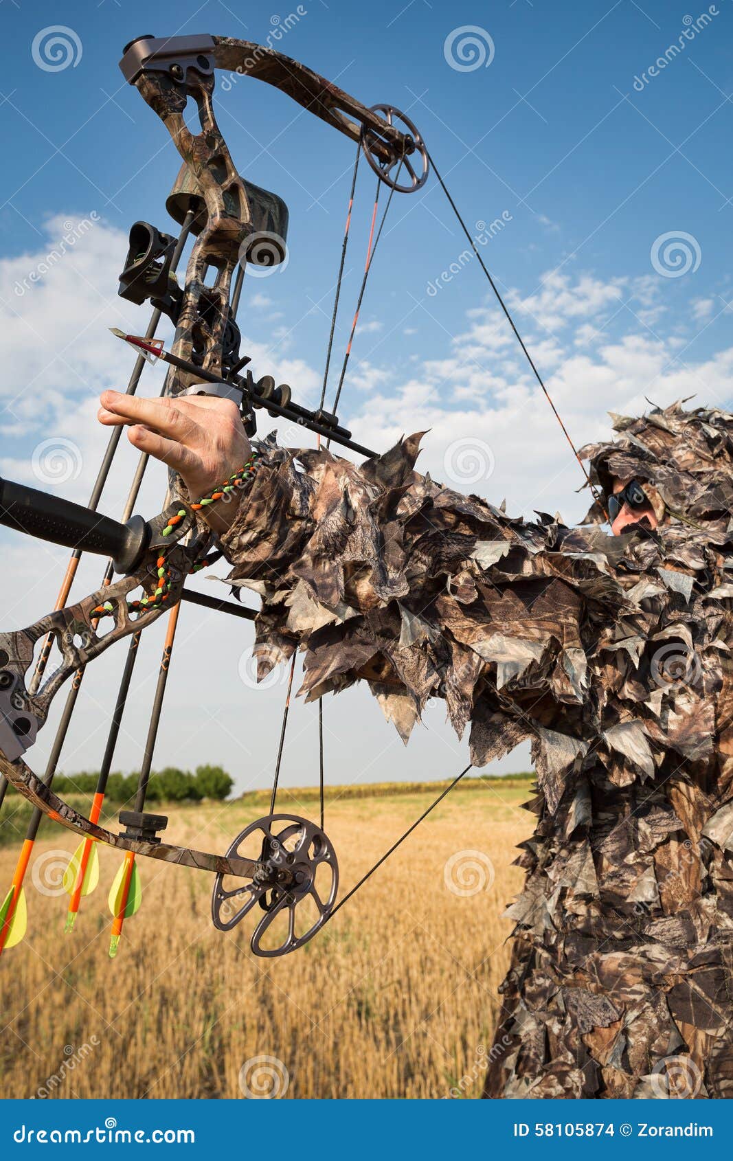 Bow hunter stock photo. Image of deer, white, person - 58105874