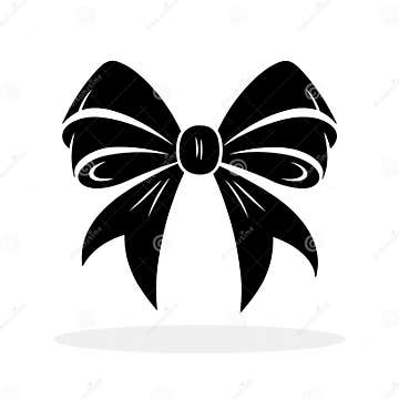 Bow Icon. Black Gift Bow Icon Isolated on White. Gift Bow Icon Drawing ...