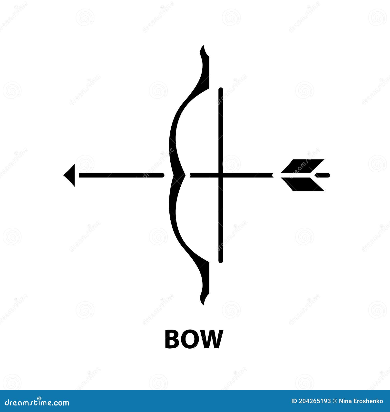Bow Icon, Black Vector Sign with Editable Strokes, Concept Illustration ...