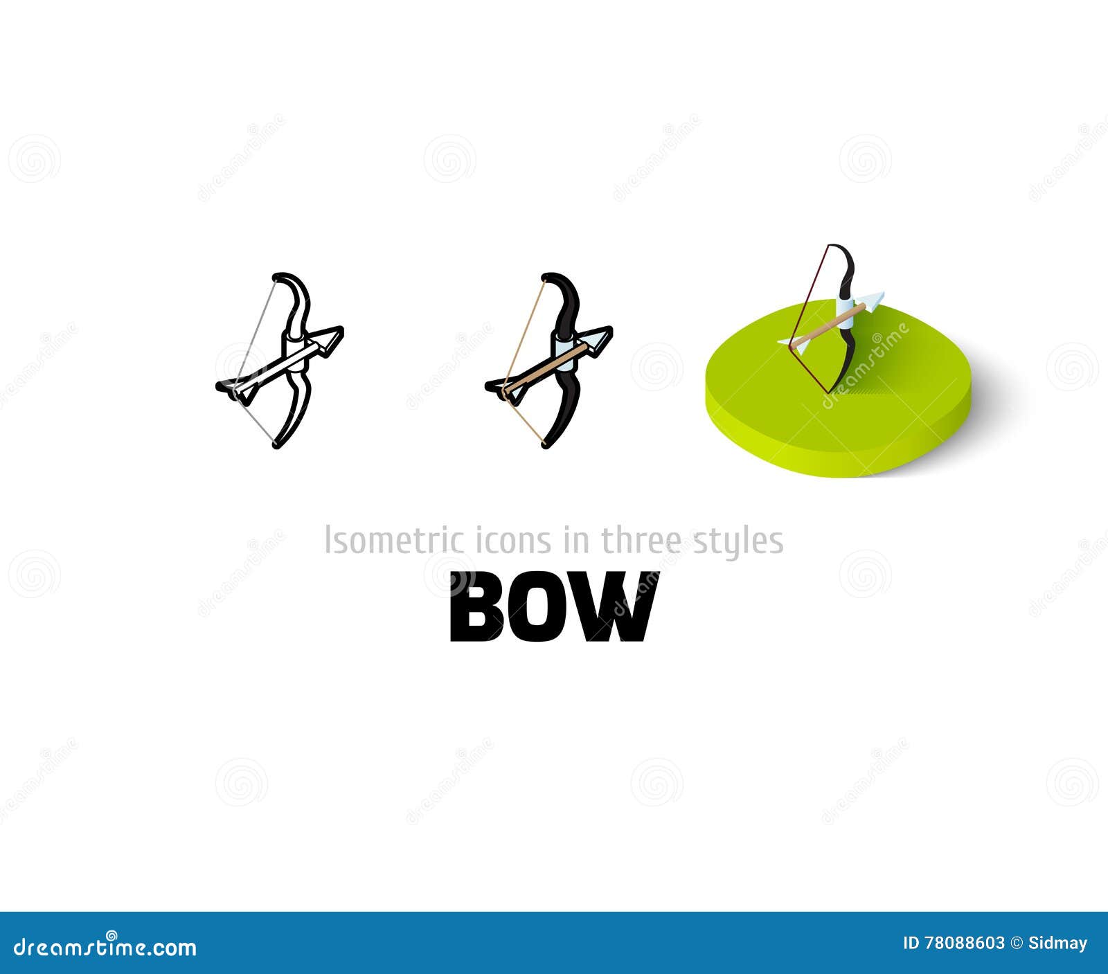 Bow Icon in Different Style Stock Vector - Illustration of color, arrow ...