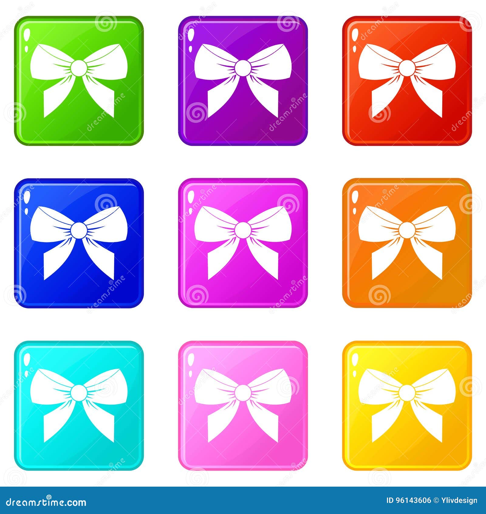 Bow icons 9 set stock vector. Illustration of elegant - 96143606