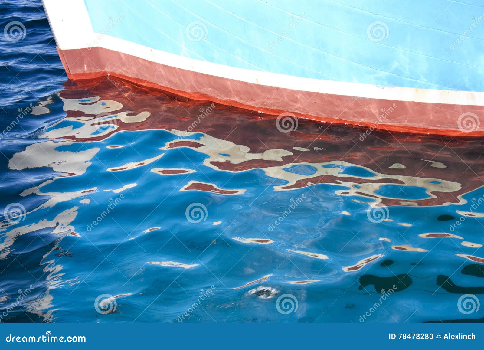 Bow and Its Reflection in the Sea Stock Photo - Image of bright, blue ...