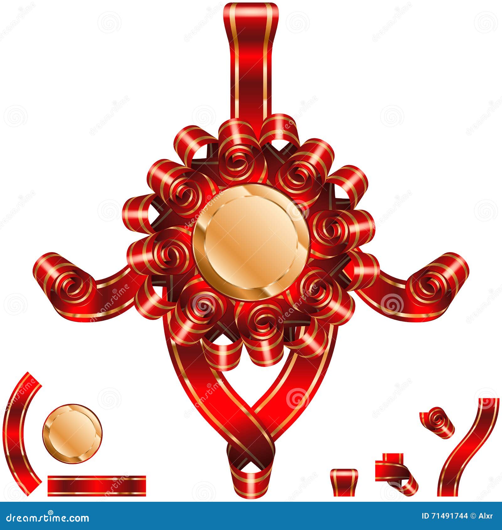 Bow Knot Ribbon Solemnity Set Stock Vector - Illustration of glossy ...