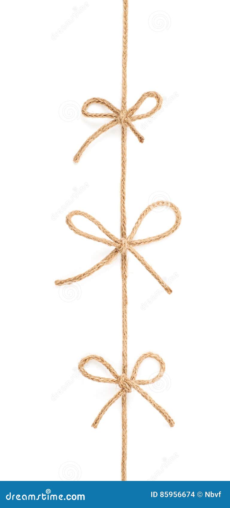 Bow Knots on a String Isolated Stock Photo - Image of knot, rope: 85956674
