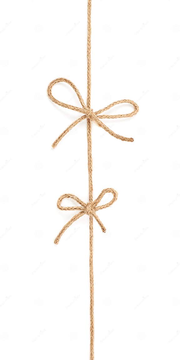 Bow Knots on a String Isolated Stock Image - Image of hemp, cord: 86510141