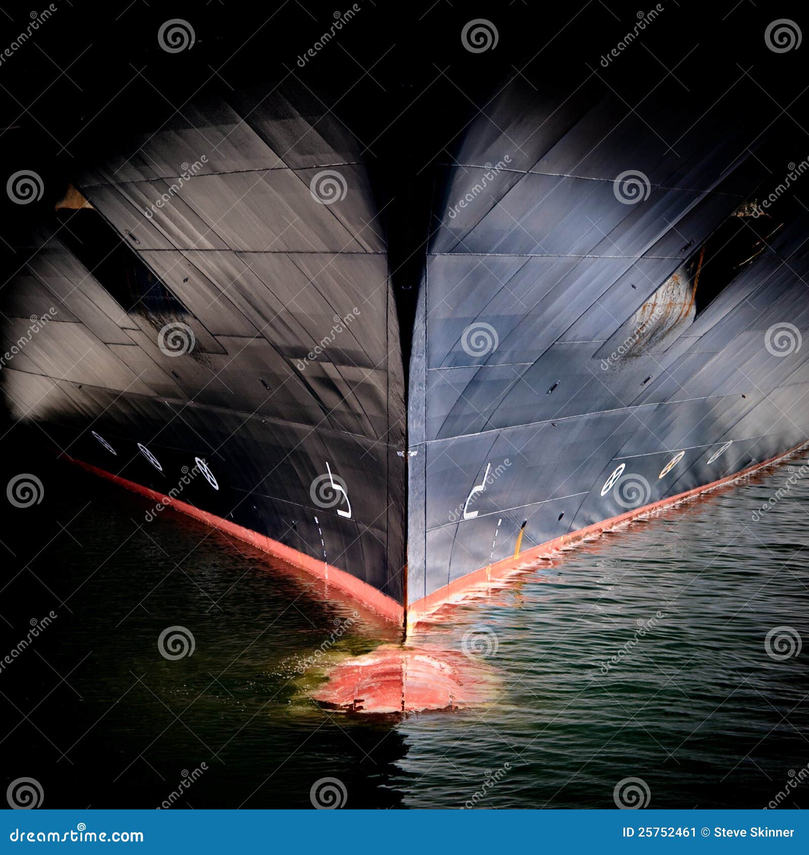 Bow of a large ship stock image. Image of floating, black - 25752461