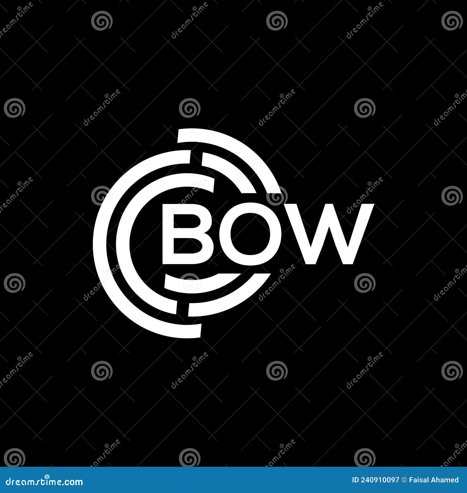 BOW Letter Logo Design on Black Background. BOW Creative Initials ...