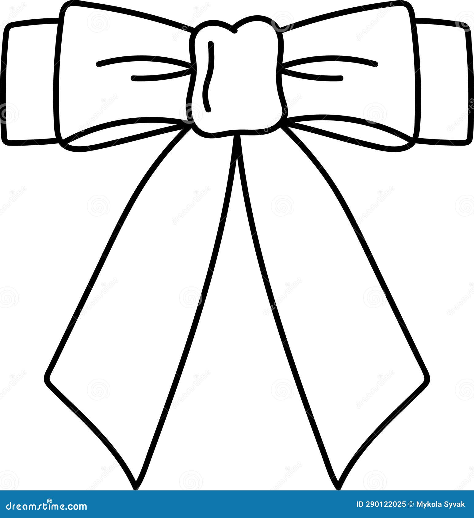 Bow Lined Doodle stock vector. Illustration of line - 290122025