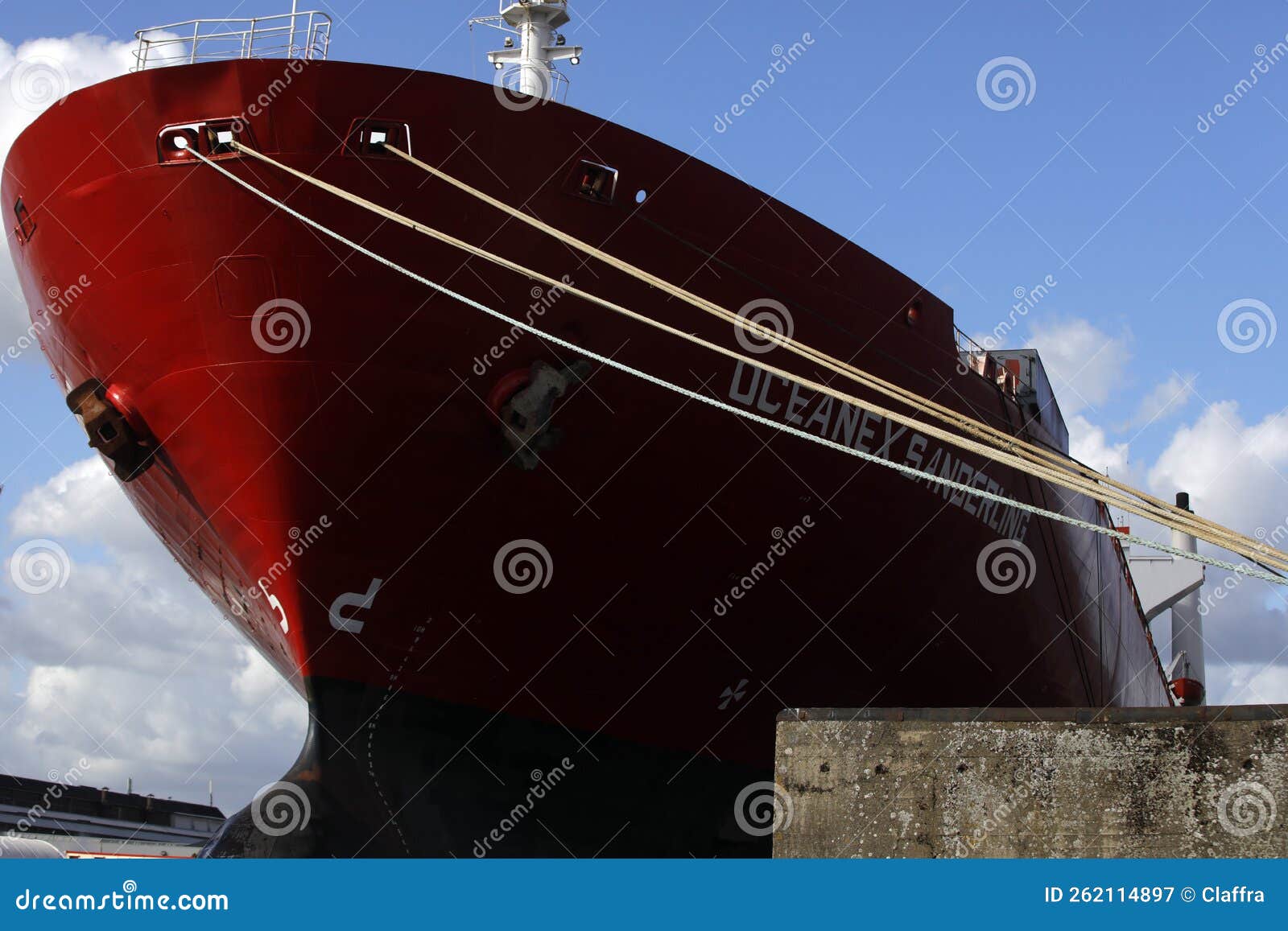 The bow of a moored vessel stock image. Image of harbor - 262114897
