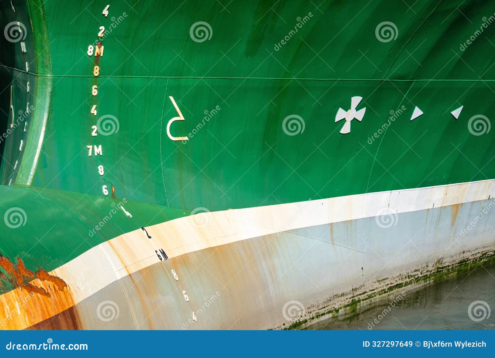 Waterline Numerals And Markings On The Hull Of A Cargo Vessel Stock ...