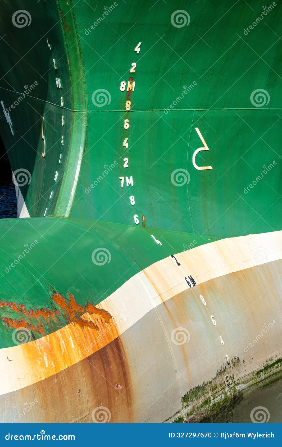 Waterline Numerals And Markings On The Hull Of A Cargo Vessel Stock ...