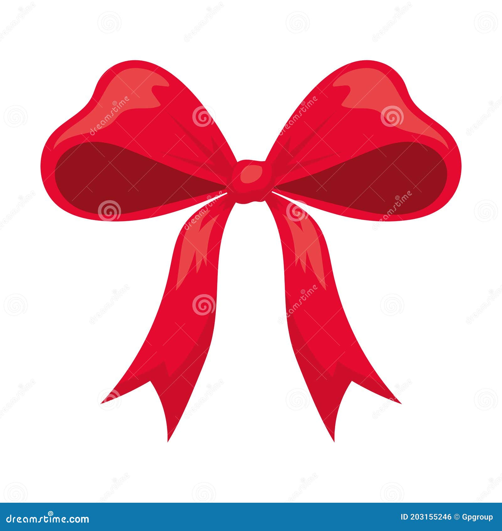 Bow of Red Color with Ribbons Stock Vector - Illustration of beautiful ...