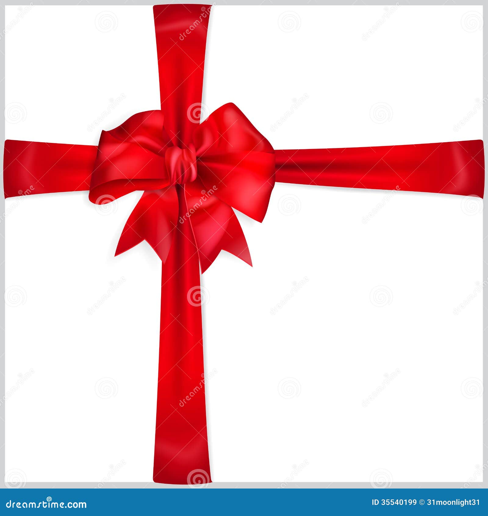 Bow of red ribbon stock vector. Illustration of package - 35540199