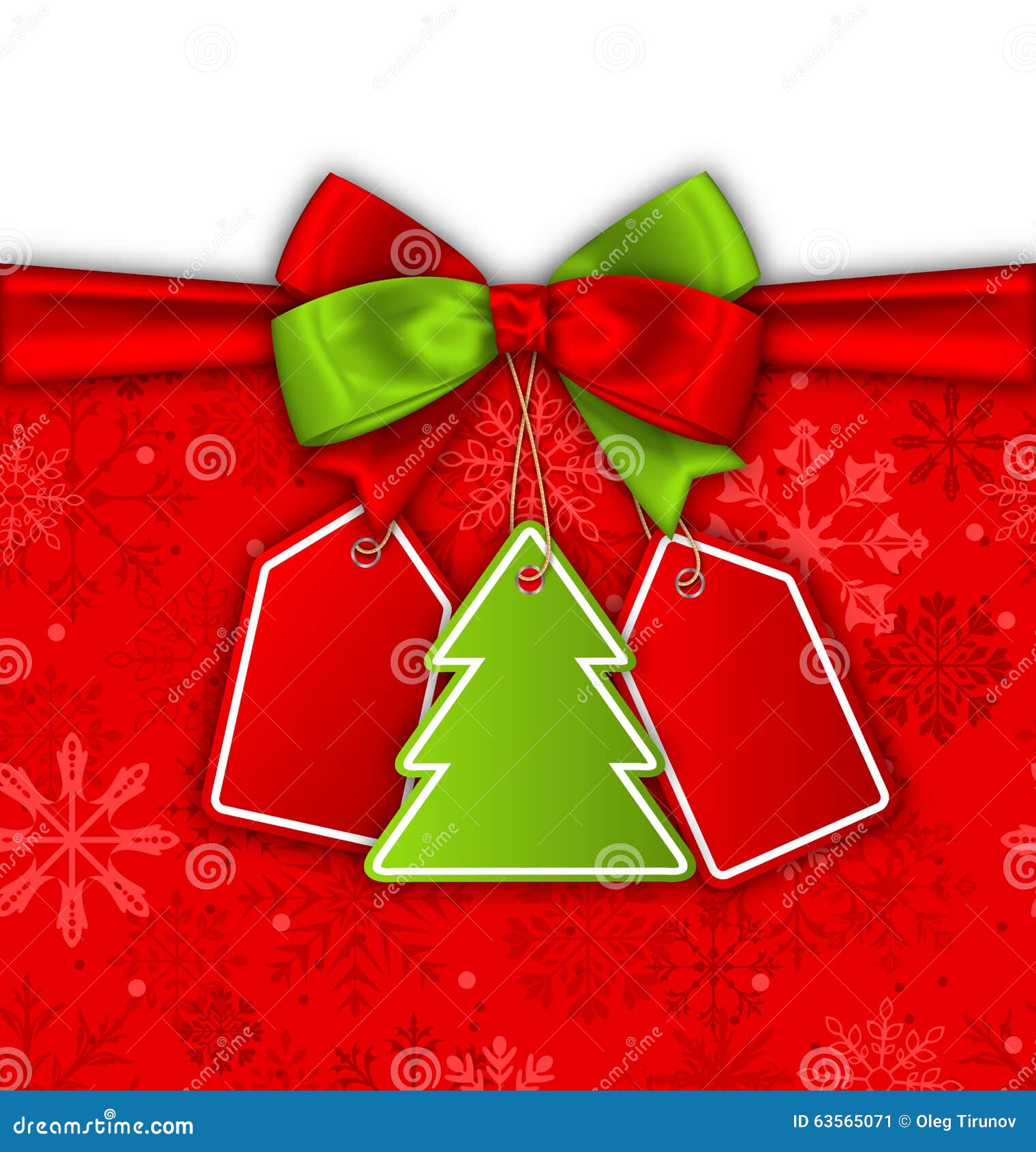 Bow Ribbon with Christmas Labels Stock Vector - Illustration of ...