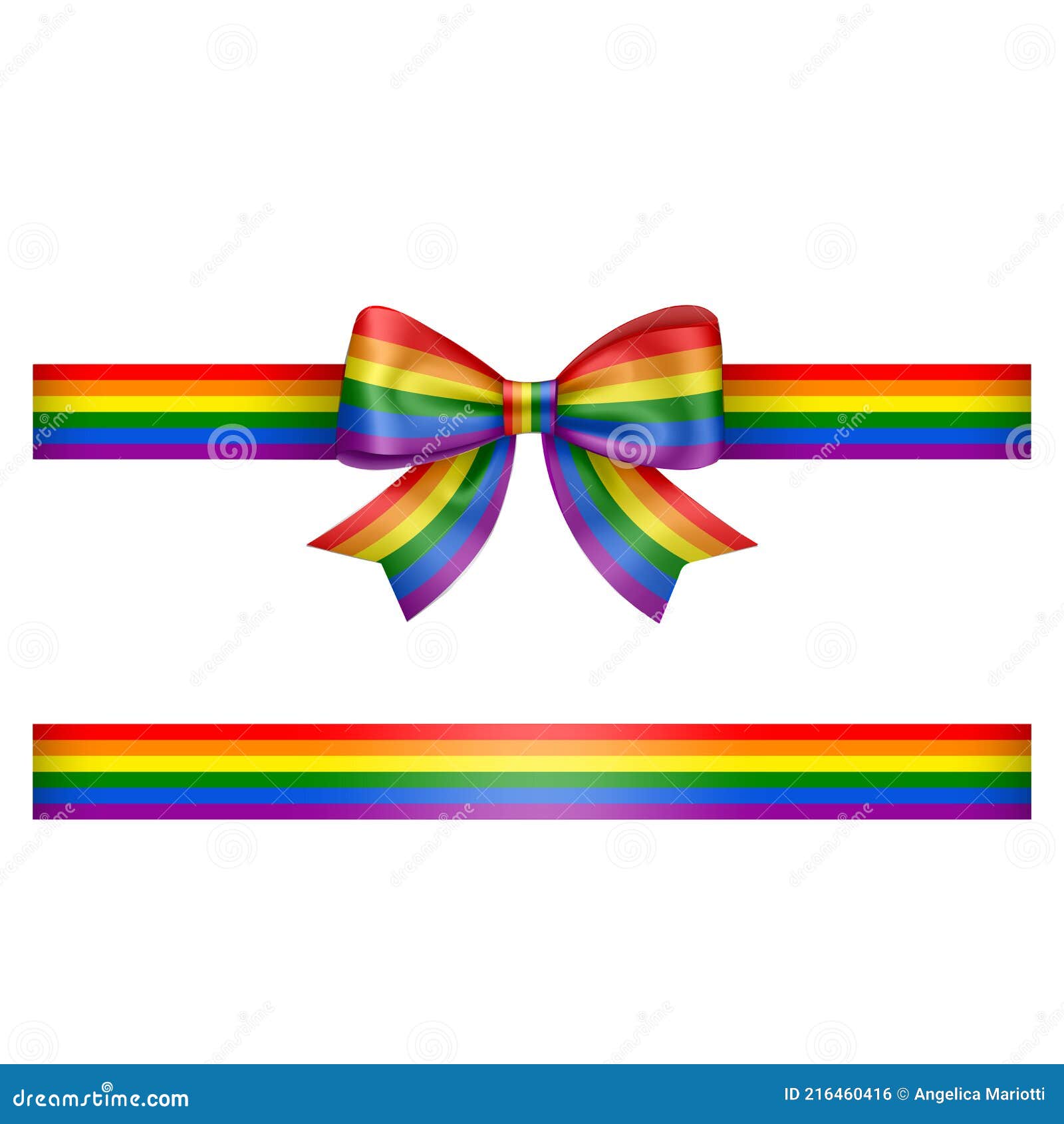 Bow and Ribbon with Rainbow Colors. Pride Day Bow Stock Vector ...