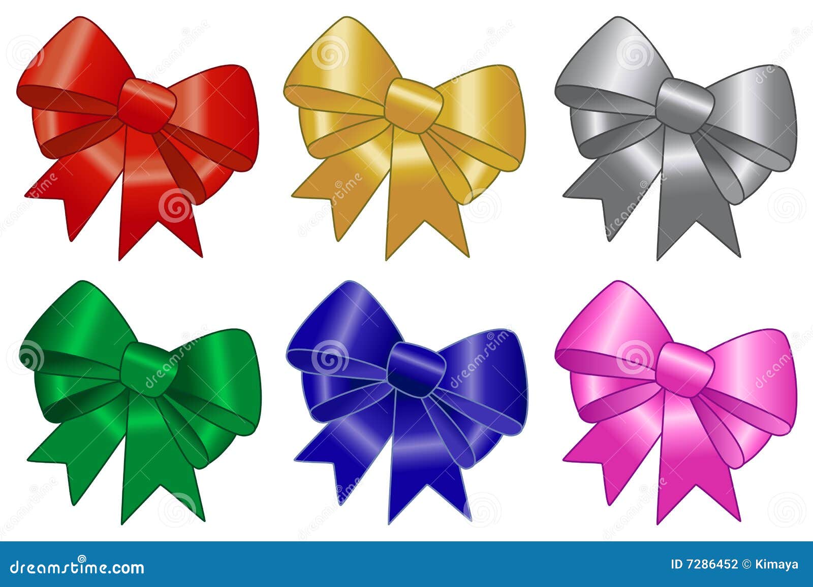 Bow and ribbon set stock vector. Illustration of pattern - 7286452