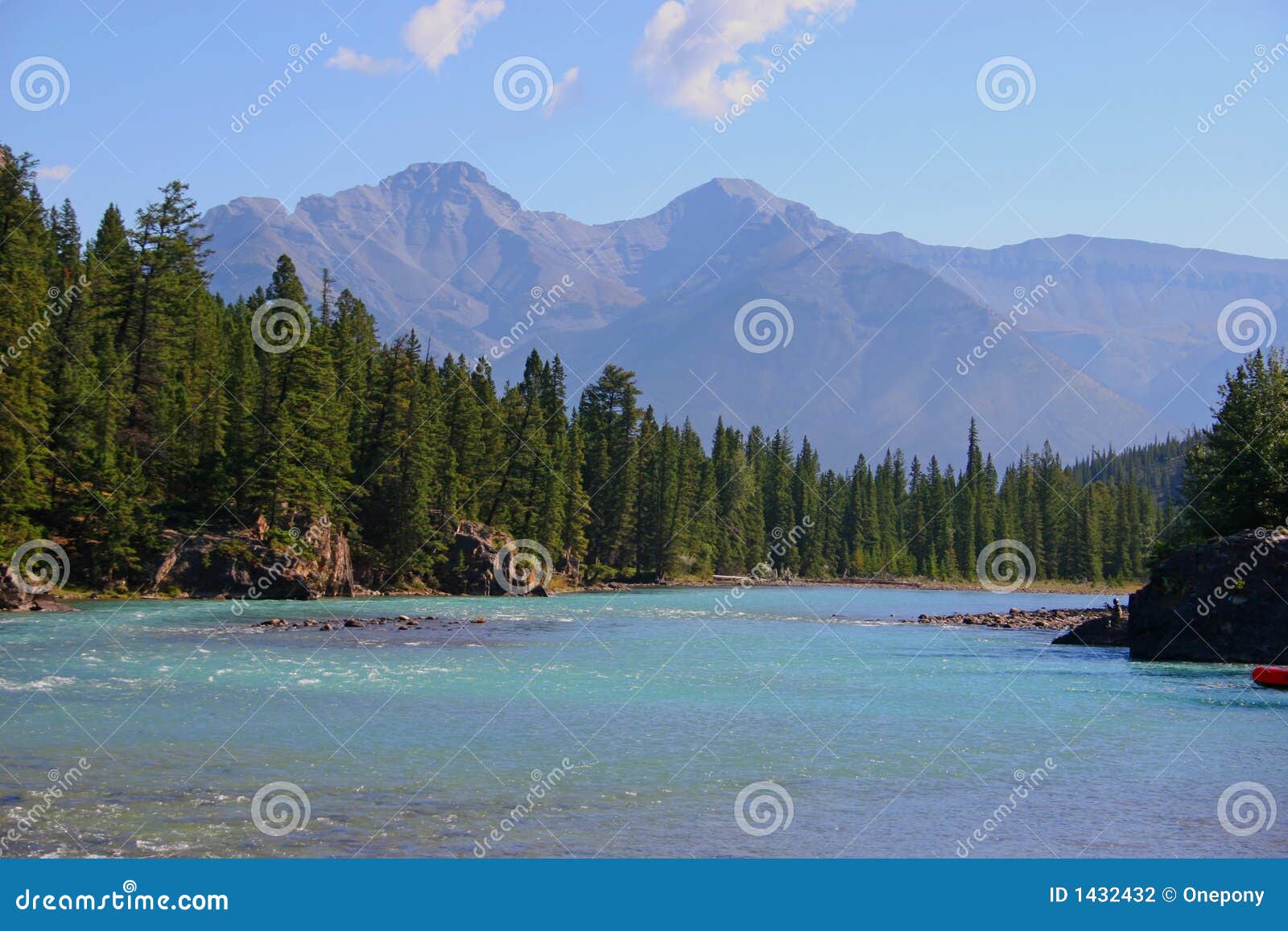 Bow River, Alberta stock photo. Image of mountains, alberta - 1432432