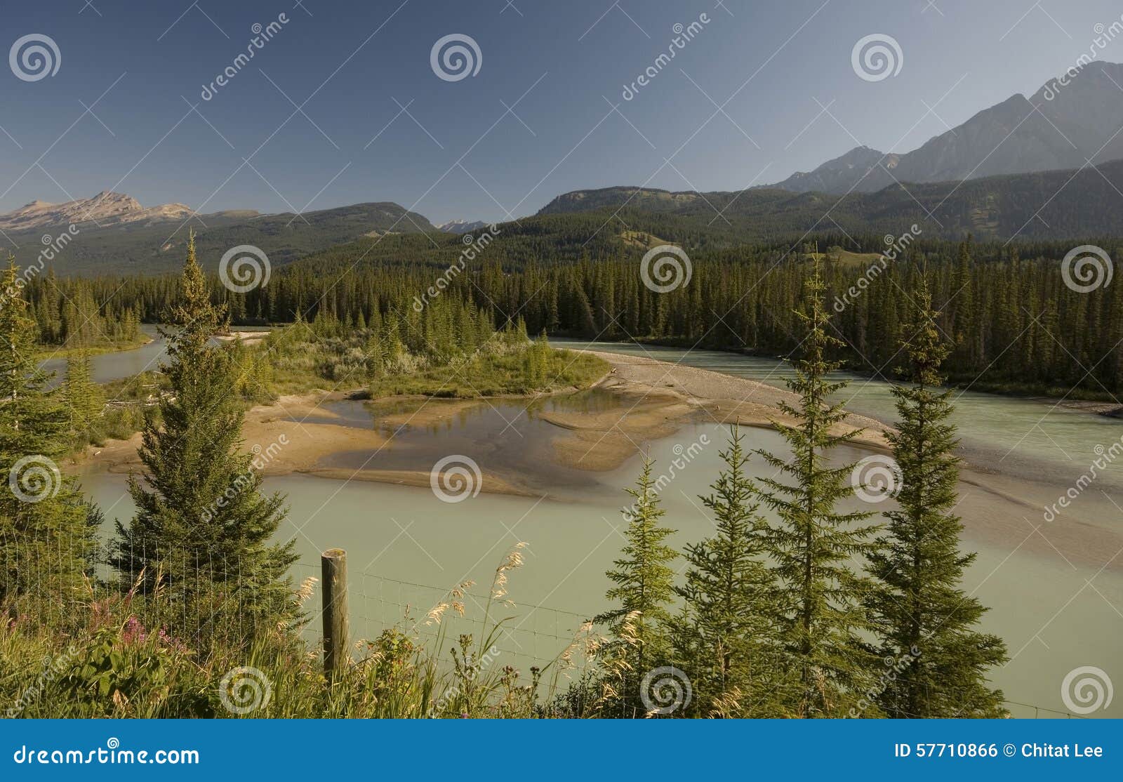 Bow River in Banff National Park Stock Photo - Image of rockies, banff ...