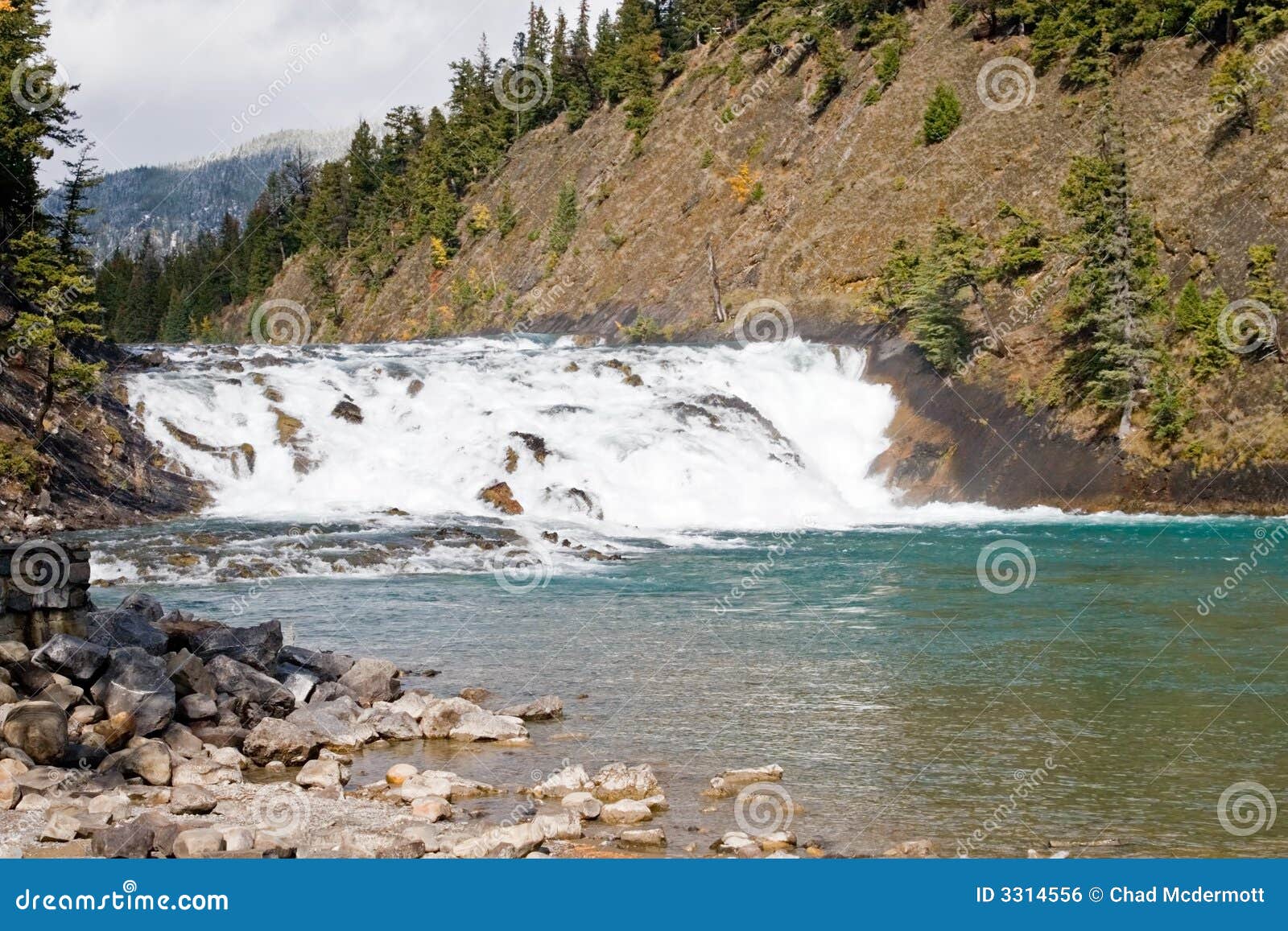 Bow River Falls stock photo. Image of whitewater, waterfall - 3314556