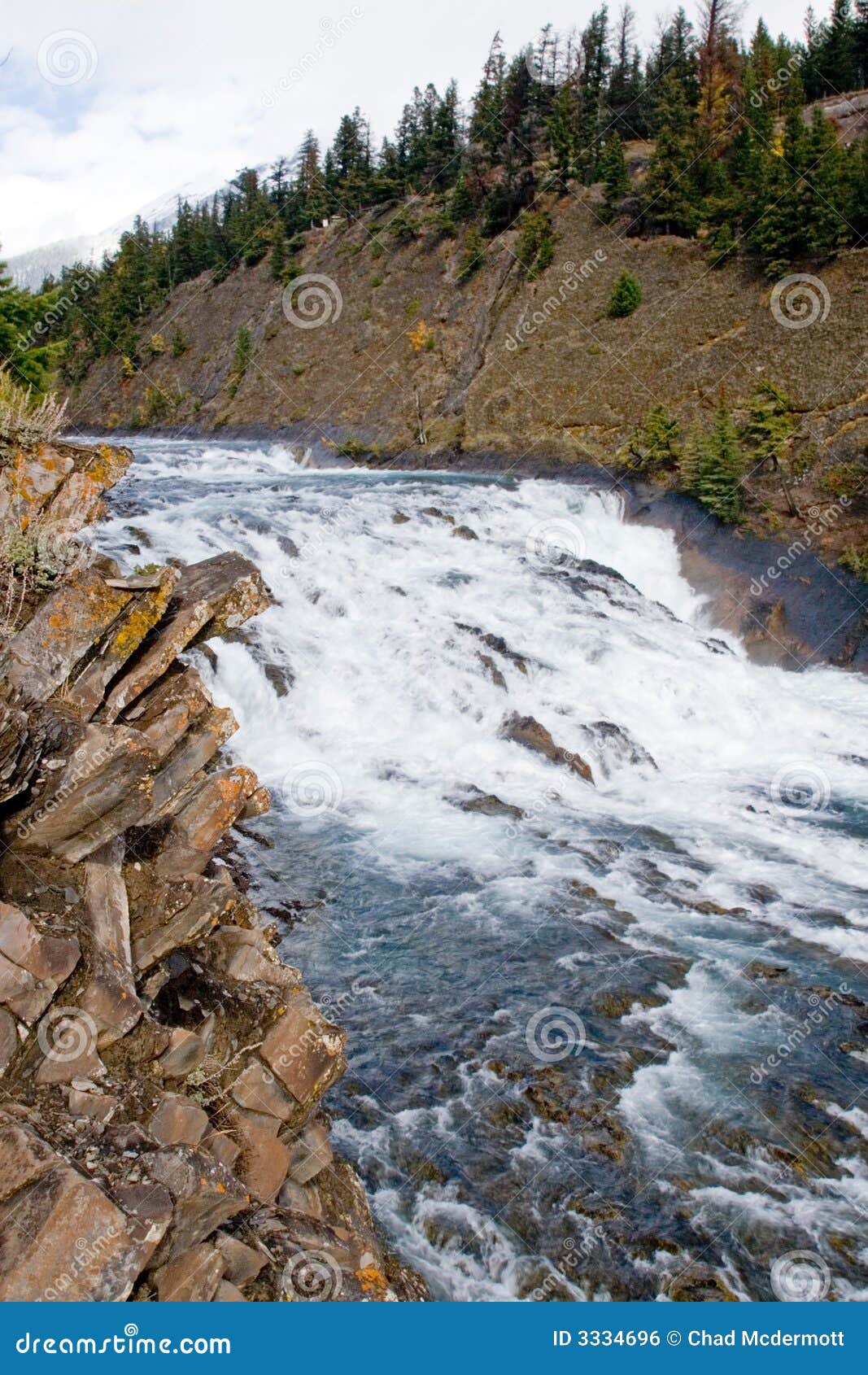 Bow River Falls stock photo. Image of stones, canada, water - 3334696